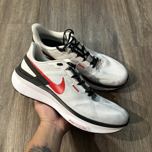 Nike | Shoes | Nike Air Zoom Structure 25 White Red Running Shoes ...